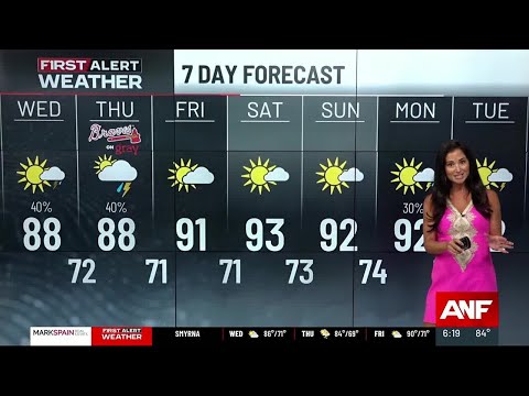 First Alert Forecast: Storms moving east of Atlanta
