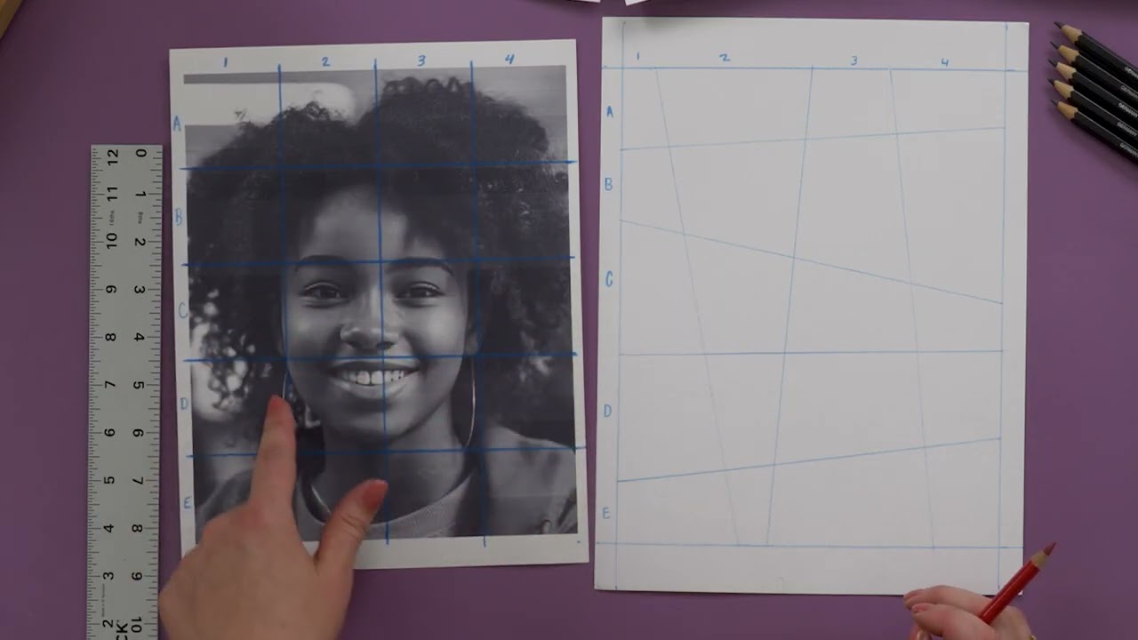 Lesson Plan: Funhouse Portraits Art Activity for Grades 5–12 | Grid Drawing Technique