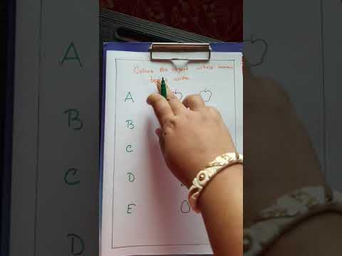 Activities for toddlers # find out and colour # colour the object whose name begins with A,B,C,D,E.