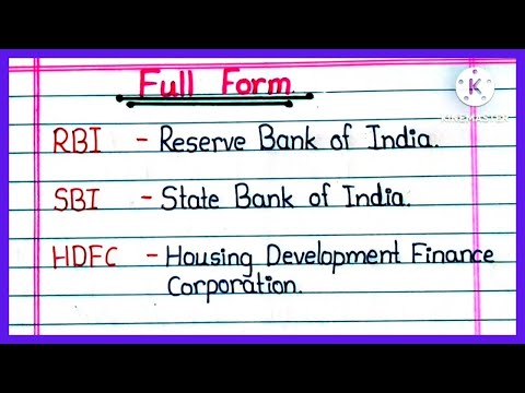 Full form in English || Full form of Bank sector || Full form ✍️