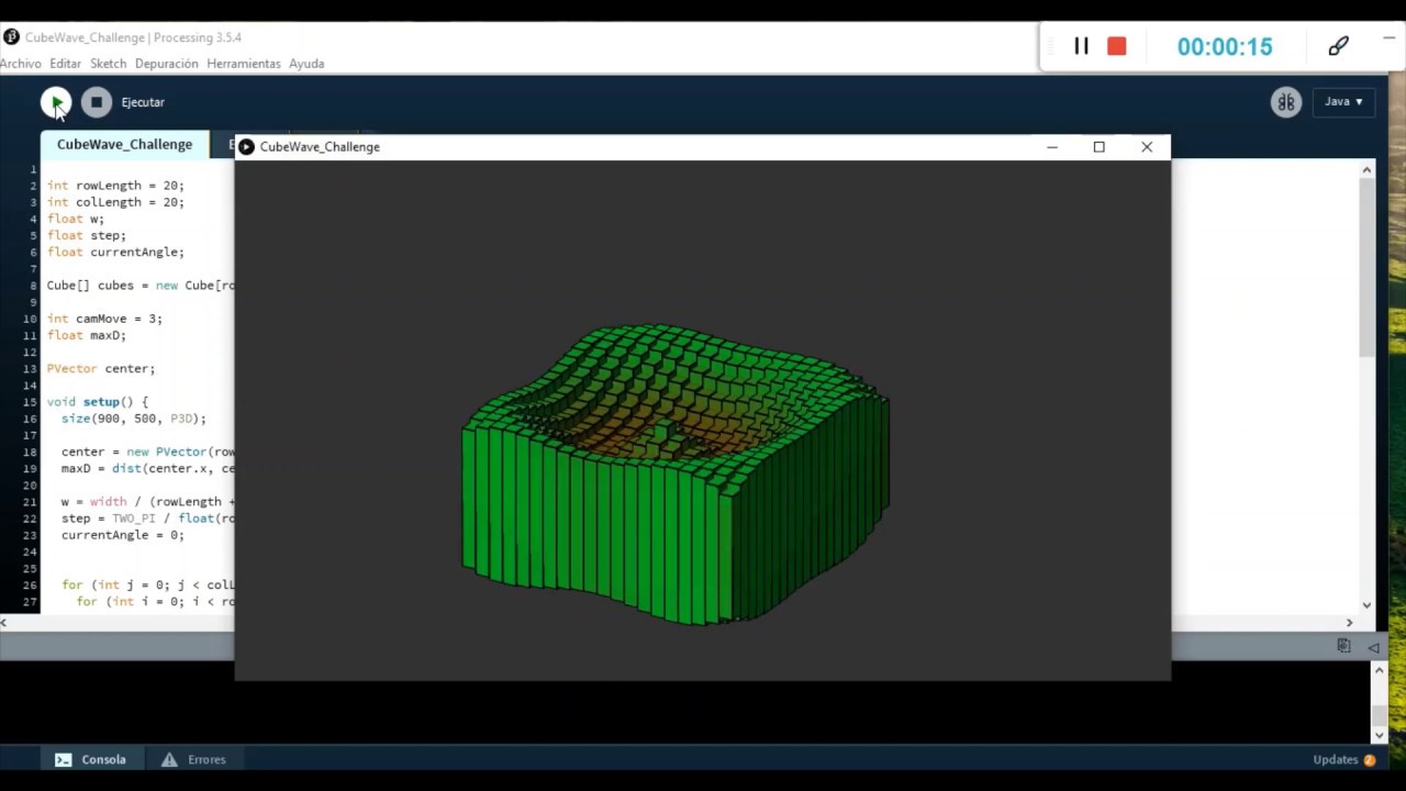 Wave 3D in Processing