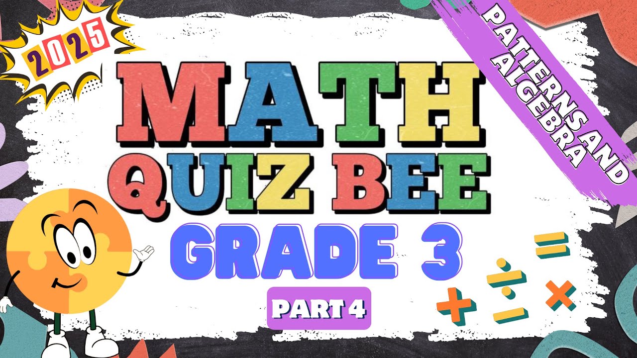 2025 Math Quiz Bee for Grade 3 | Quiz 4 | Patterns and Algebra | Quiz by brainYs
