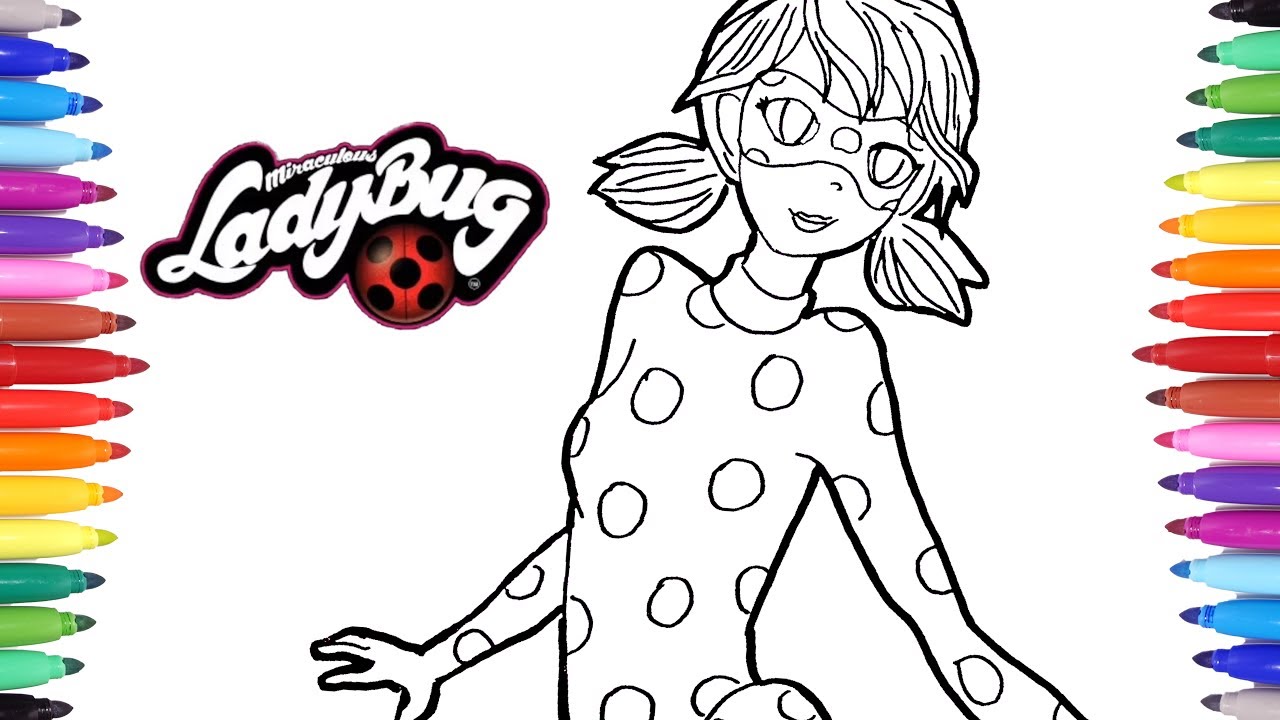 Miraculous Ladybug Coloring Book | Drawing and Coloring Ladybug Pages for Kids with colored Markers