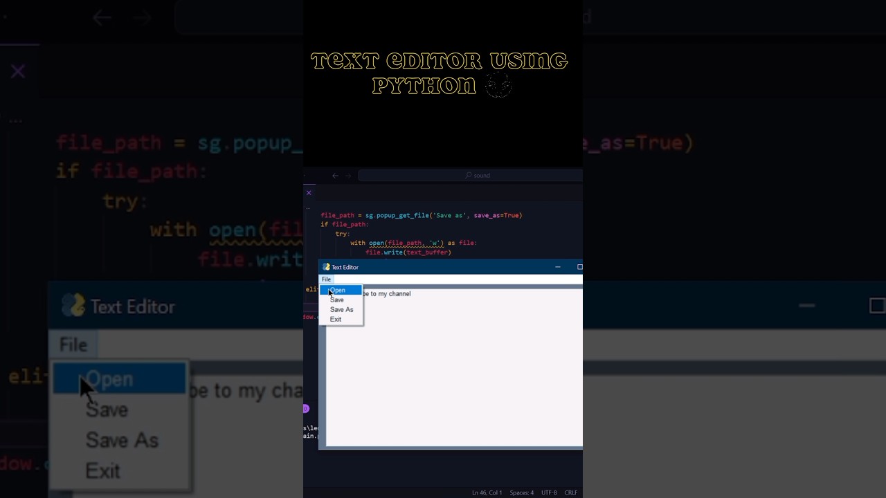 GUI TEXT EDITOR USING PYTHON 💥🔥 #coding