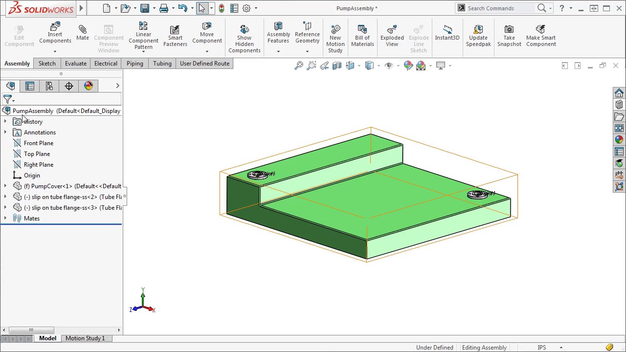 Start a Route from Existing Components in SOLIDWORKS