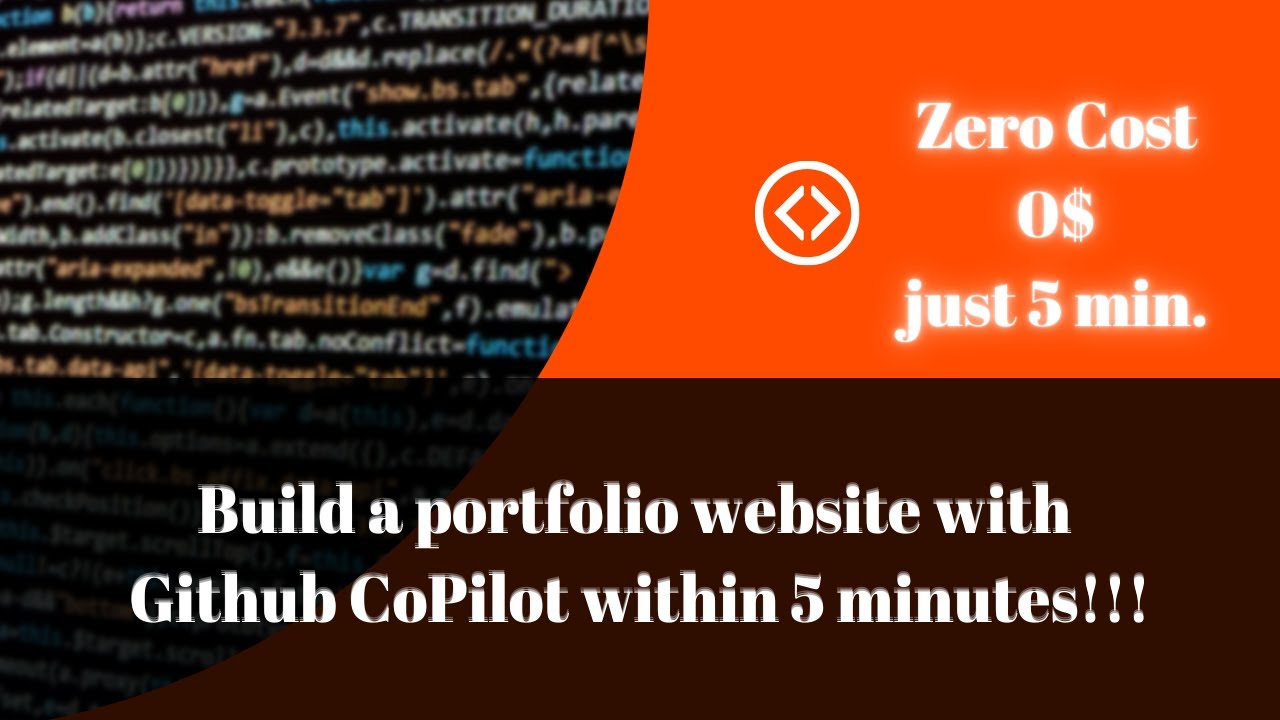 Build a portfolio website with Github CoPilot within 5 minutes!!! Free, Quick, Zero Cost #coding