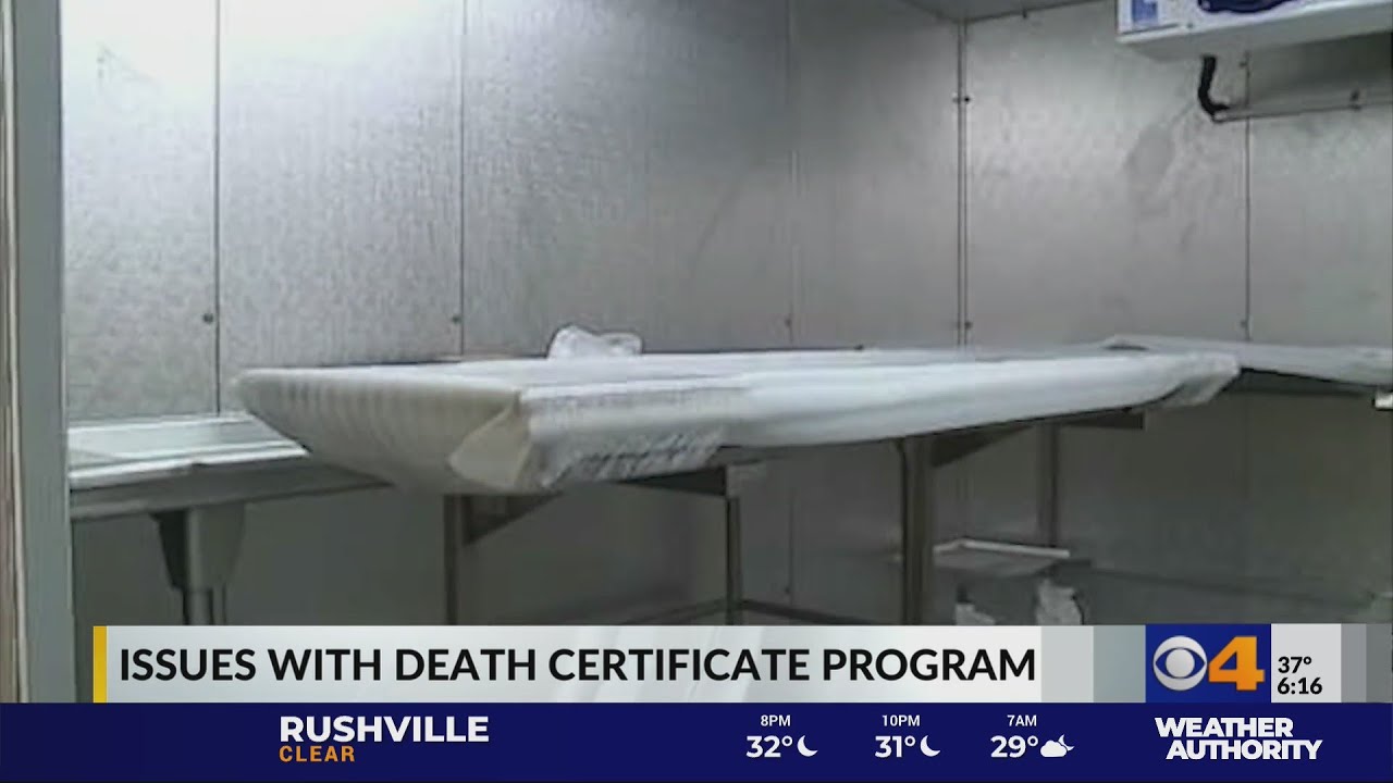 Issues with death certificate program