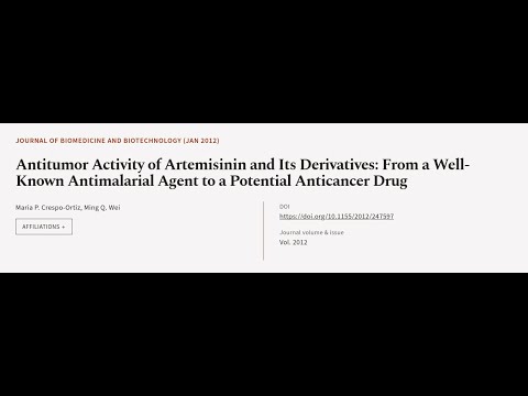 Antitumor Activity of Artemisinin and Its Derivatives: From a Well-Known Antimalarial... | RTCL.TV