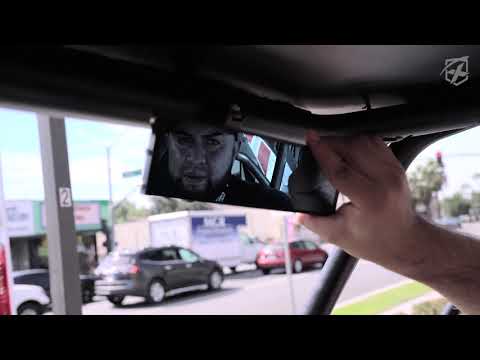 9" Convex Rear View Tempered Glass Mirror for UTVs with 1.75" Rollbars