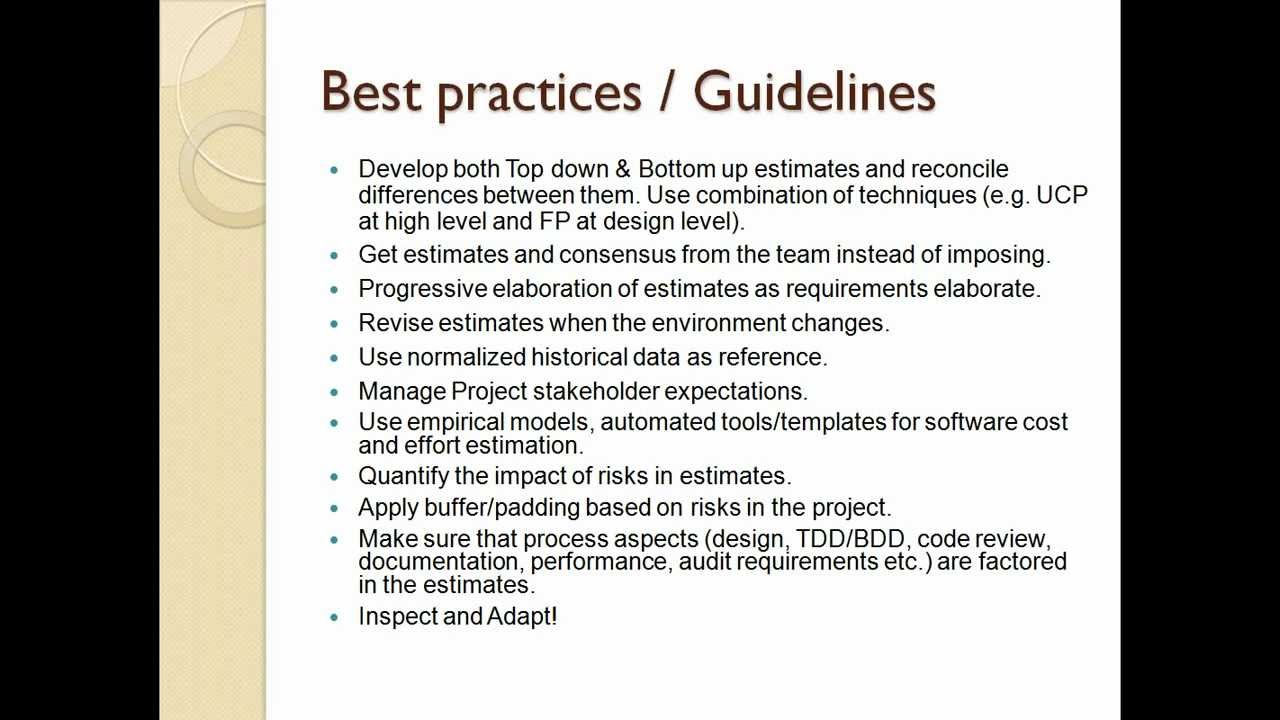 Project Estimation -- Techniques, Challenges and Best Practices