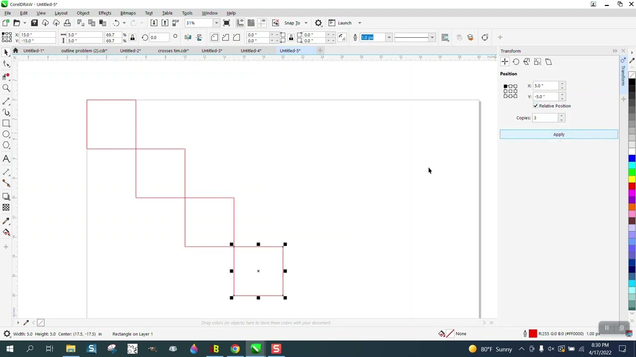 Corel Draw Tips & Tricks Transform docker POSITION Part 4