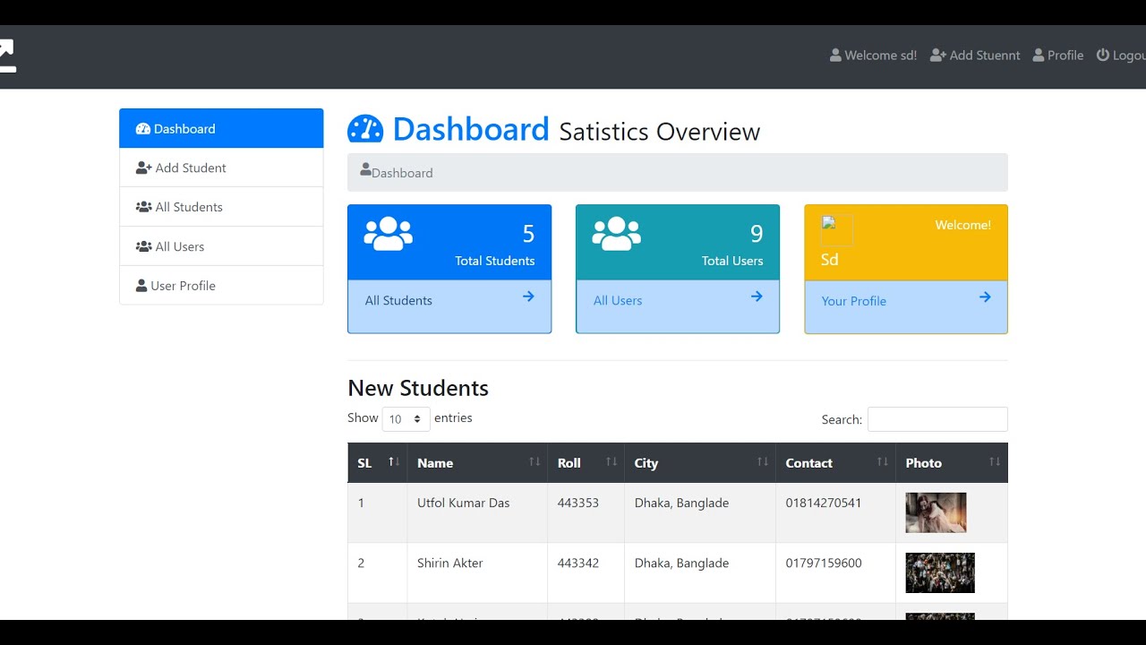 Student Enrollment In PHP With Source Code | Source Code & Projects
