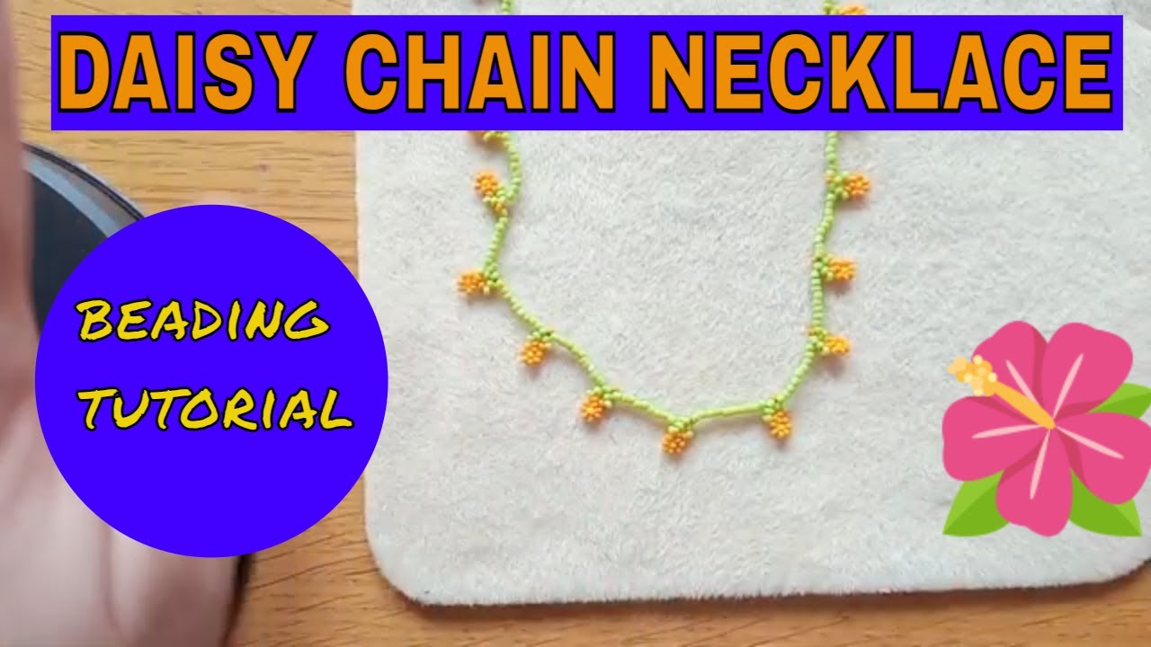 Daisy Chain Stitch Necklace with Seed Beads