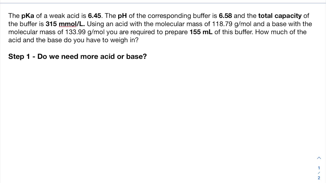Step 1 - making a buffer