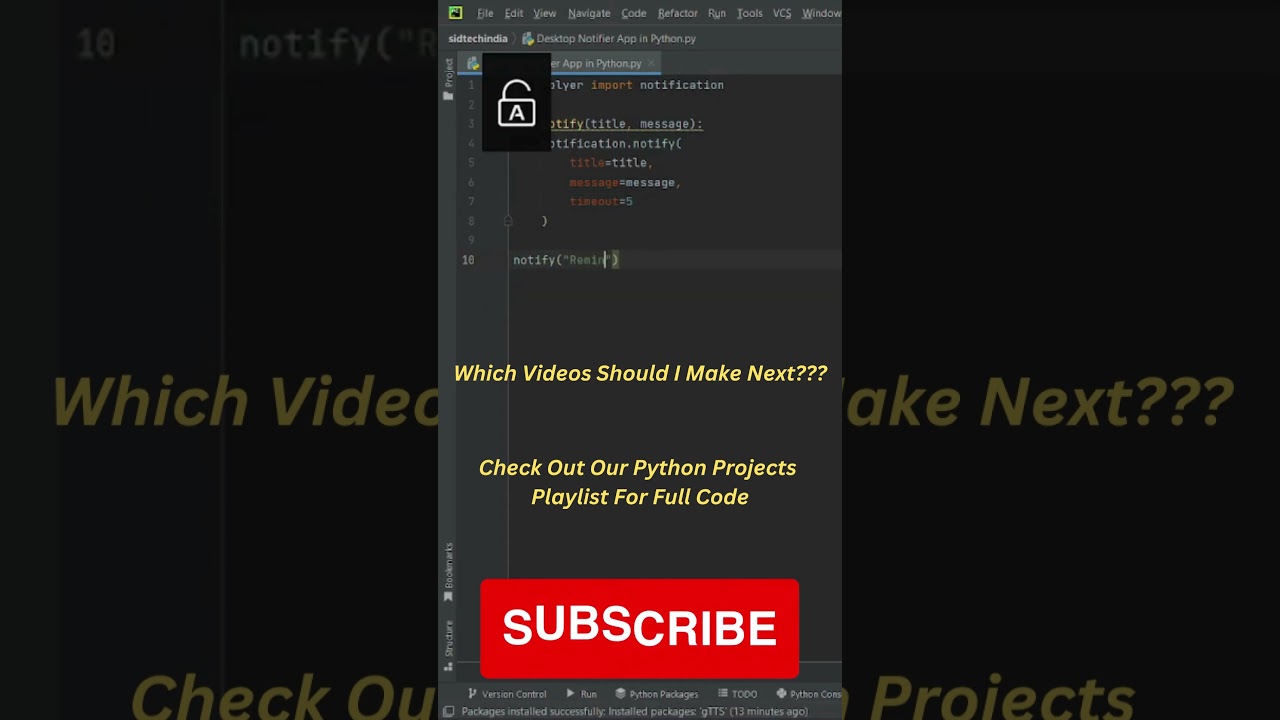 Desktop Notification App In Python Trick 🤭 #desktop #notification #python #programming #coding
