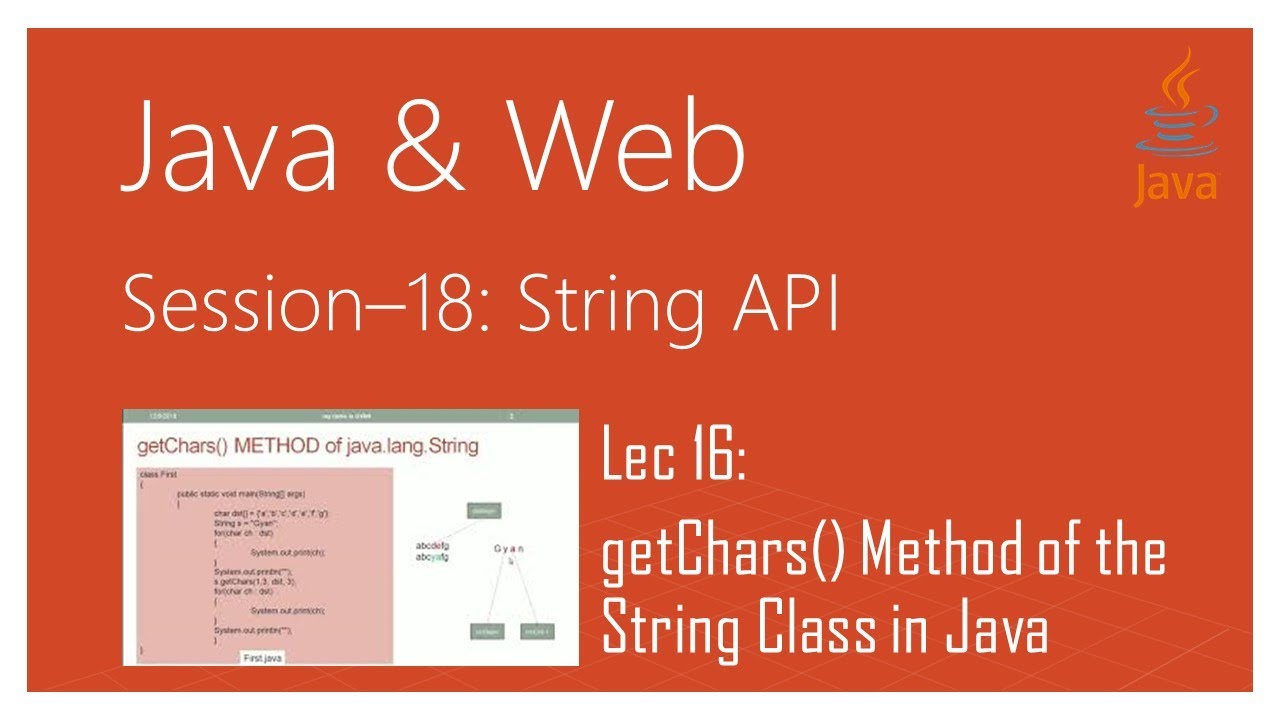 String API in Java | #16 |  getChars() Method of the String Class in Java