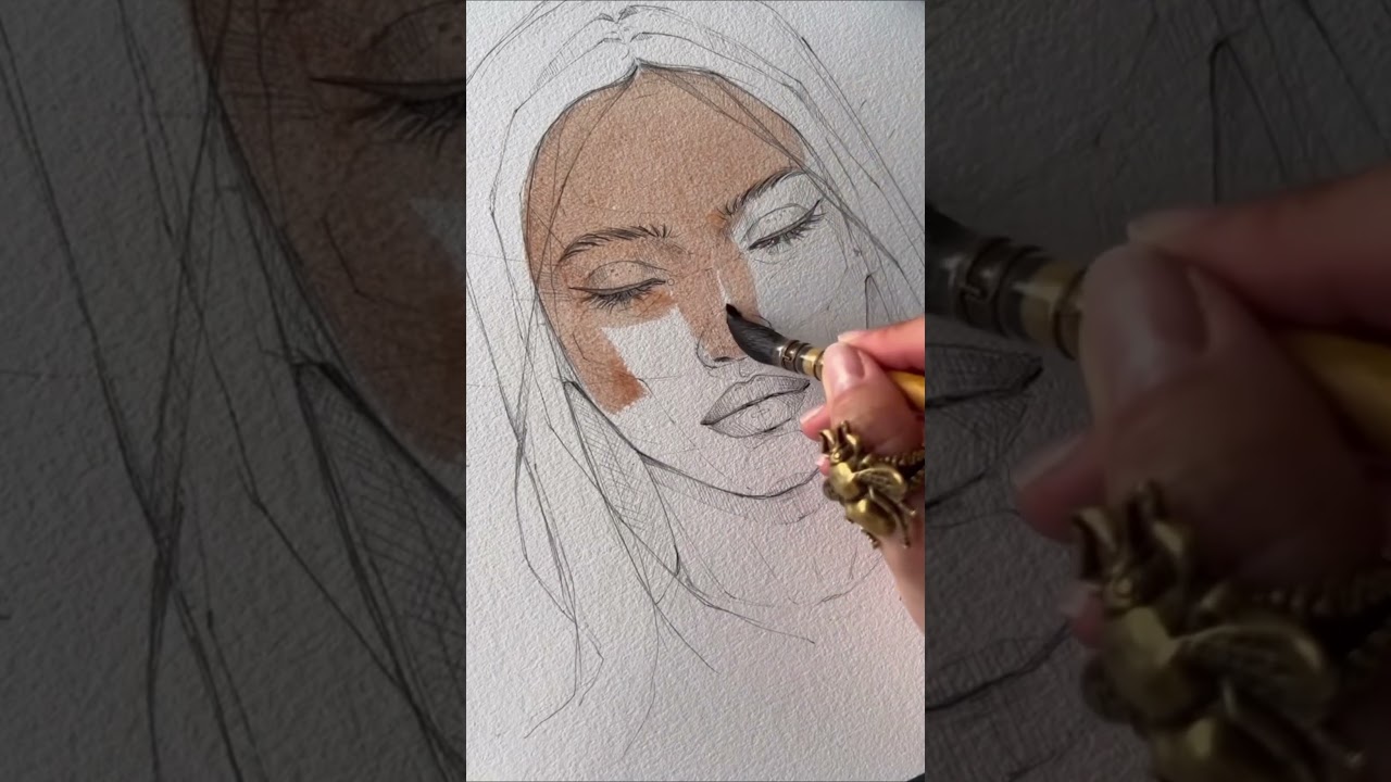 Watercolor painting tips for perfectionists 🥰 #kagalovska #watercolorsketch #fashionsketch
