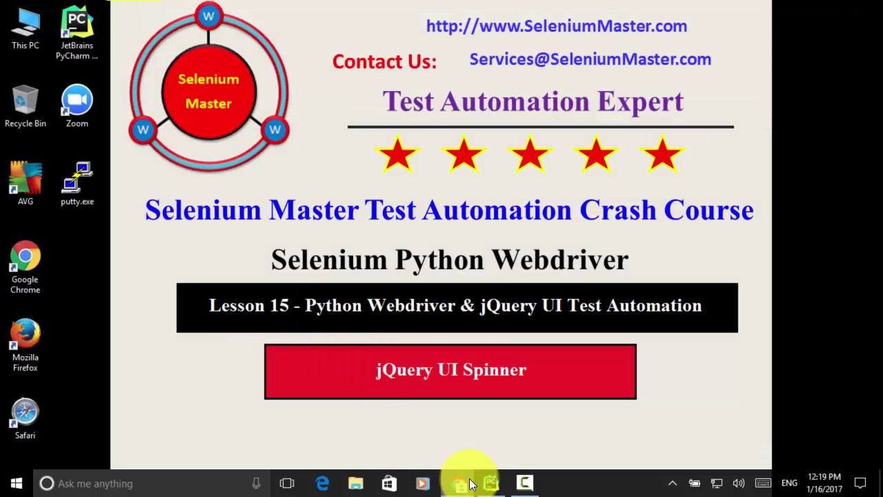 Lesson 15   Python Webdriver jQuery UI Spinner