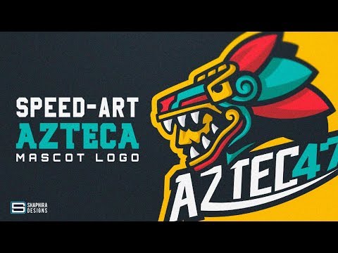 SPEED-ART "AZTECAS" MASCOT LOGO @Aztec47E | By:ShaphiRa