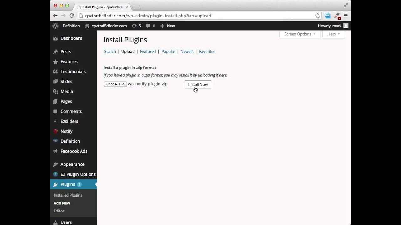 WP Notify Plugin Install