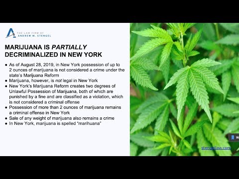 Marijuana Is Partially Decriminalized in New York--But Marijuana Is Not Legal