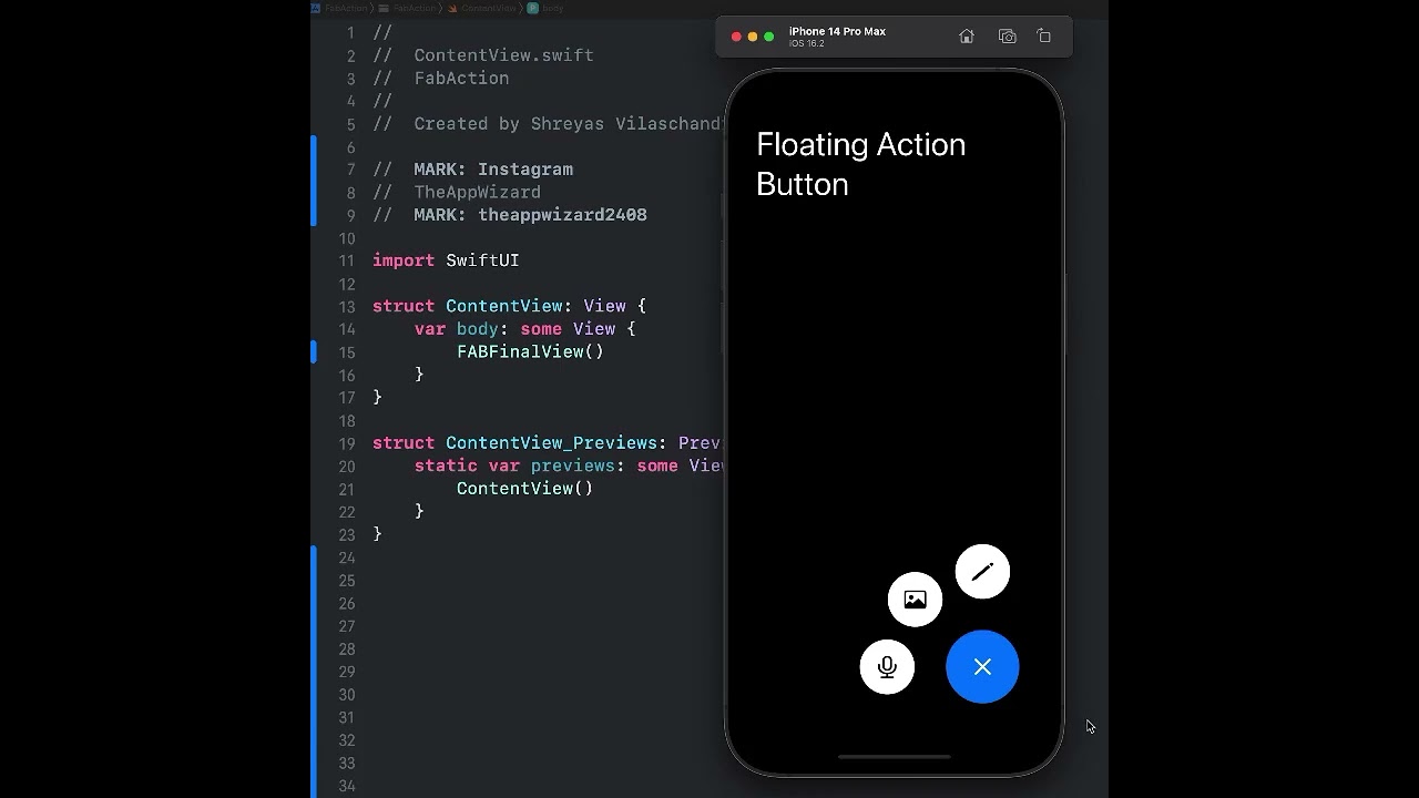 FLOATING ACTION BUTTON  UI BY CODEING || #shorts