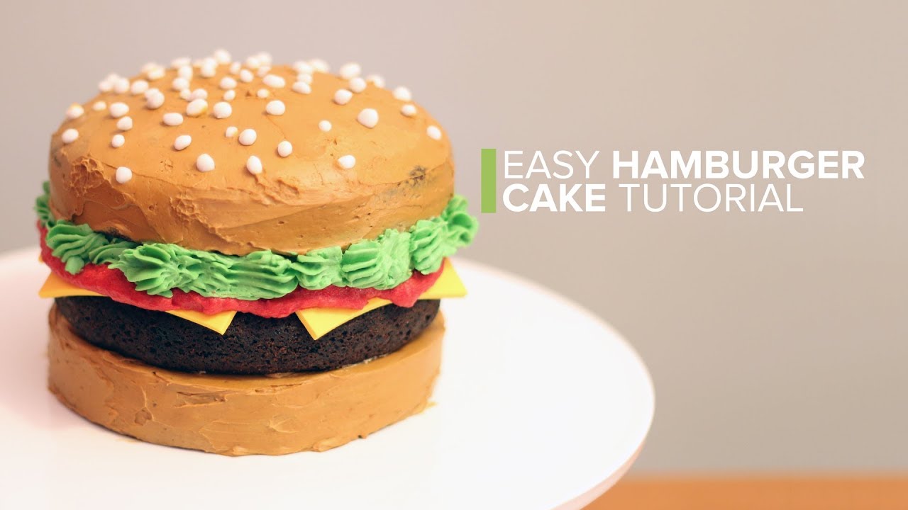Easy Hamburger Cake Tutorial
