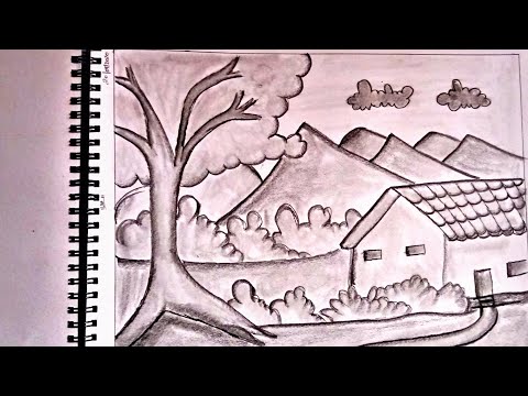 How To Draw A Scenery House|Balaji Arts