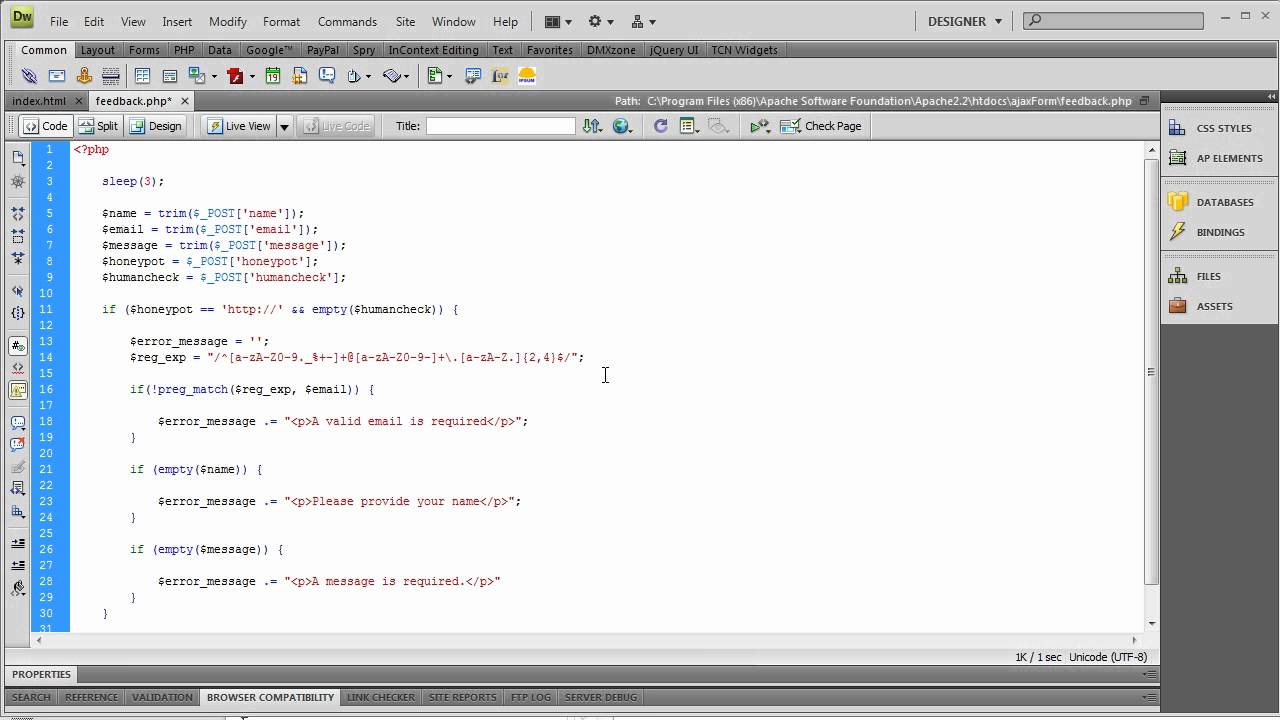 AJAX form submission using jQuery and PHP (part 4)
