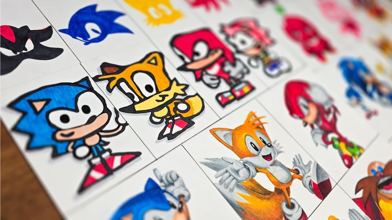 Drawing SONIC Characters in Different Styles Part 2
