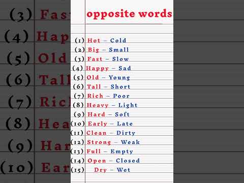 15 Opposite Words | Opposite Words In English |Opposite Words l Opposite Words l Antonyms #opposite