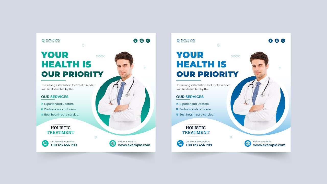 Medical and Health Care Social Media Post  Free Download | Healthcare Service Social Media Post