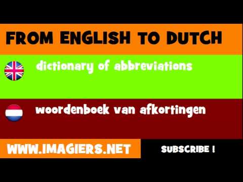 NEDERLANDS = ENGELS = woordenboek van afkortingen