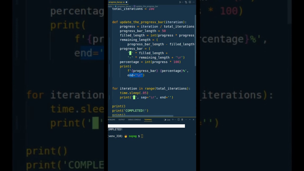 How to build and customize progress bar in Python! #python #coding #programming #shorts #tech