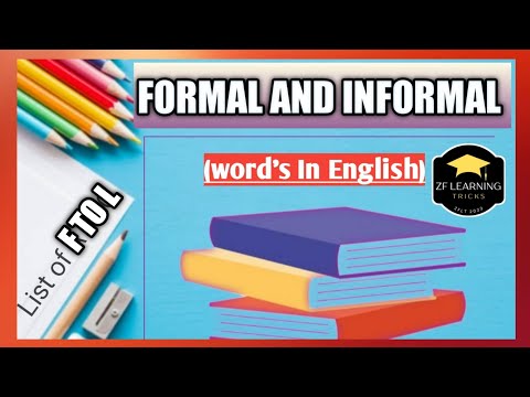 Formal And Informal words in English/List of F to L @Zflearningtricks #englishlanguage #learn