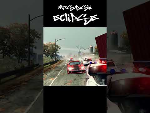 The Helicopter 🚁 smashed the truck again! 😂 #nfsmostwanted #policechase #mitsubishi #eclipse