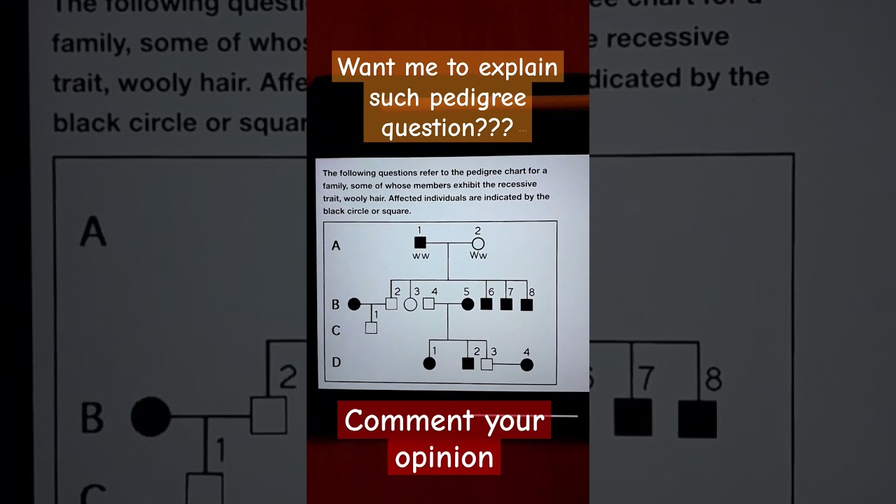 GED Science Pedigree Question #ged #science #quiz