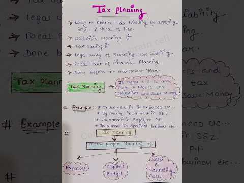meaning of tax planning in easy language| #handwrittennotes #viral #trending #ytshorts #reels #pyq