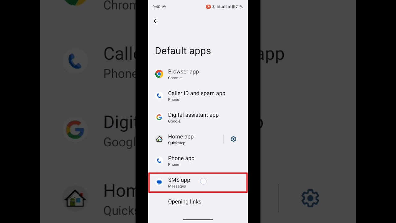 Default SMS Settings || #shorts