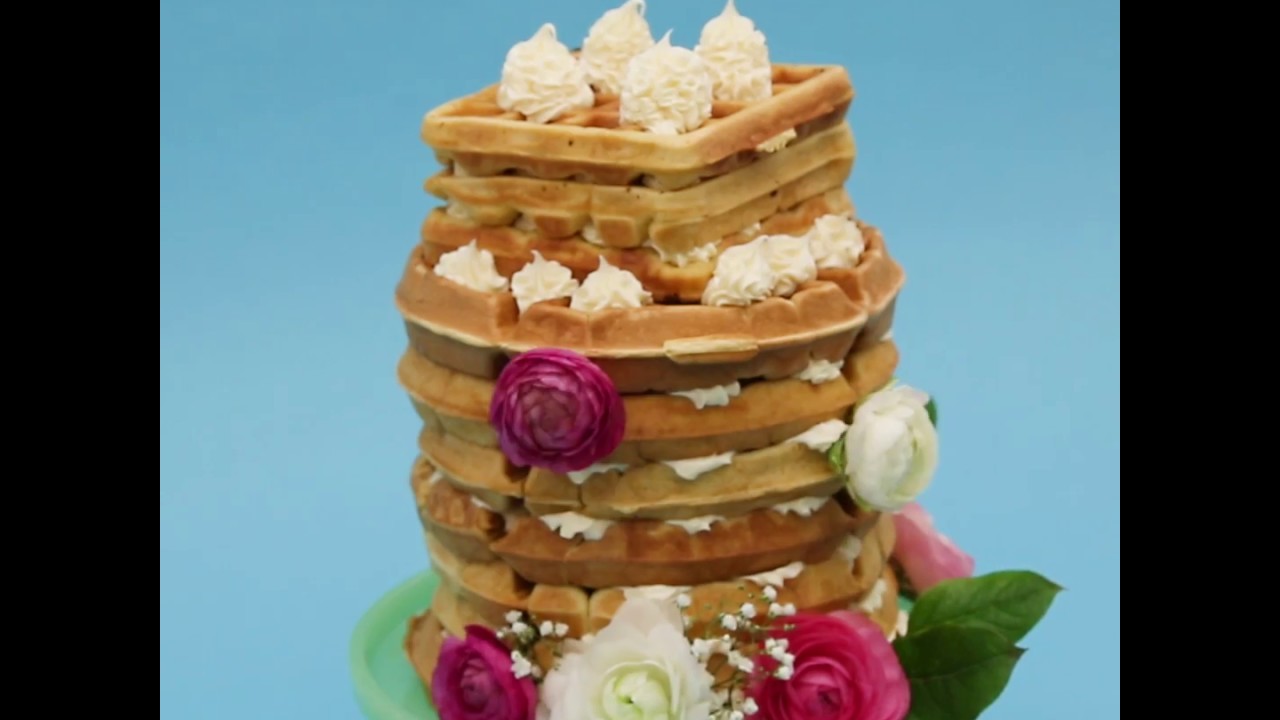 How to DIY a Waffle Wedding Cake