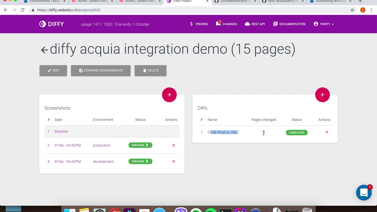 Diffy Acquia Cloud Hooks