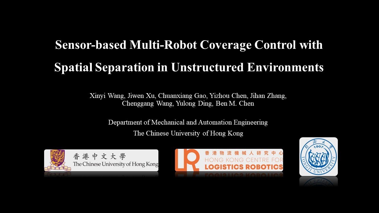Sensor-based Multi-Robot Coverage Control with Spatial Separation in Unstructured Environments