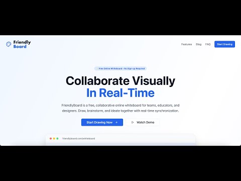 FriendlyBoard: Free Online Whiteboard for Real-Time Collaboration & Visual Thinking
