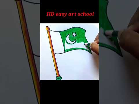 Pakistani  flag drawing easily | 14 August Pakistan independent day drawing.