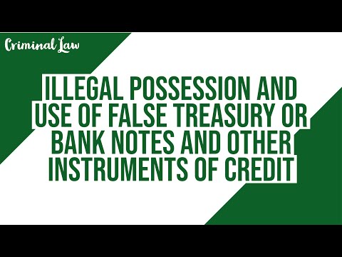 [Article 168] Illegal possession and use of false treasury or bank notes and other instruments of cr