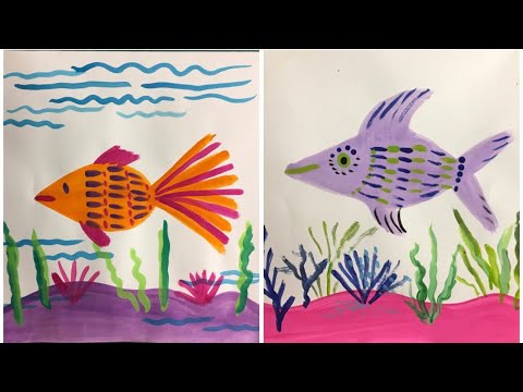 Paint With Me: Beginning Fish With Kindergarten.