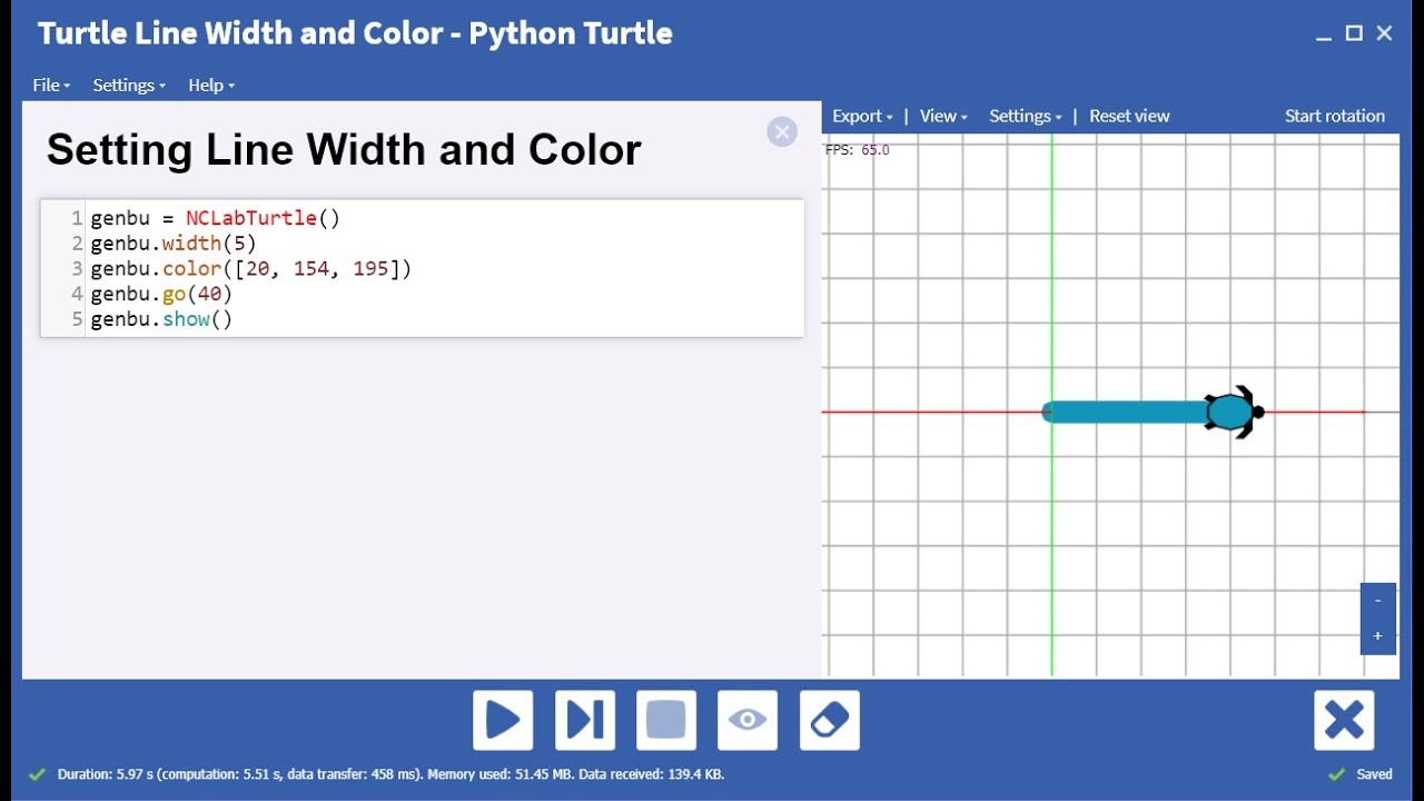 Setting Line Width and Color for the Python Turtle