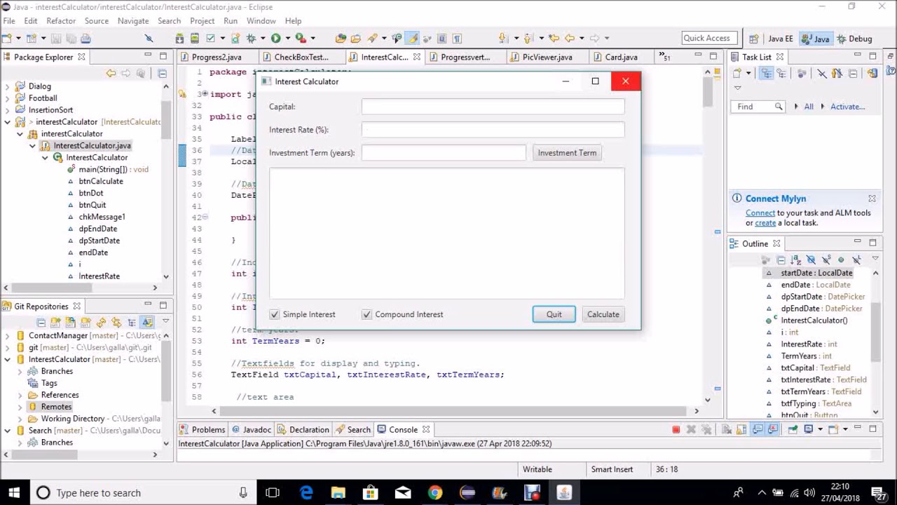 Java Interest Calculator