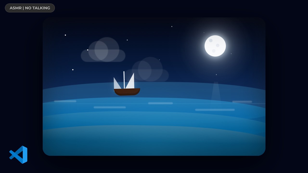 Relaxing Night Ocean 🌙 Pure HTML & CSS Animation (No JavaScript) | ASMR Coding