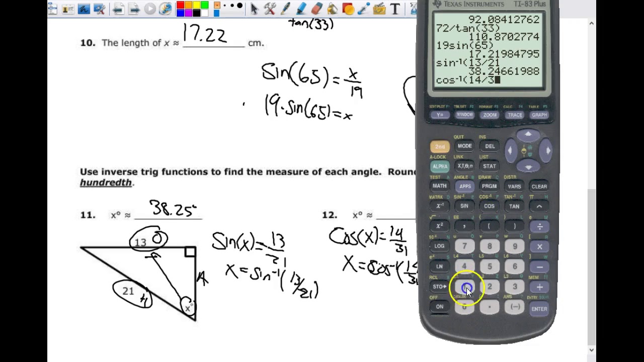 Test Unit #8 Trigonometric Ratios Review